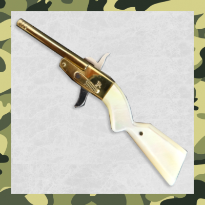 Gold Shotgun with Mediterranean Mother of Pearl Stock – Miniature Army